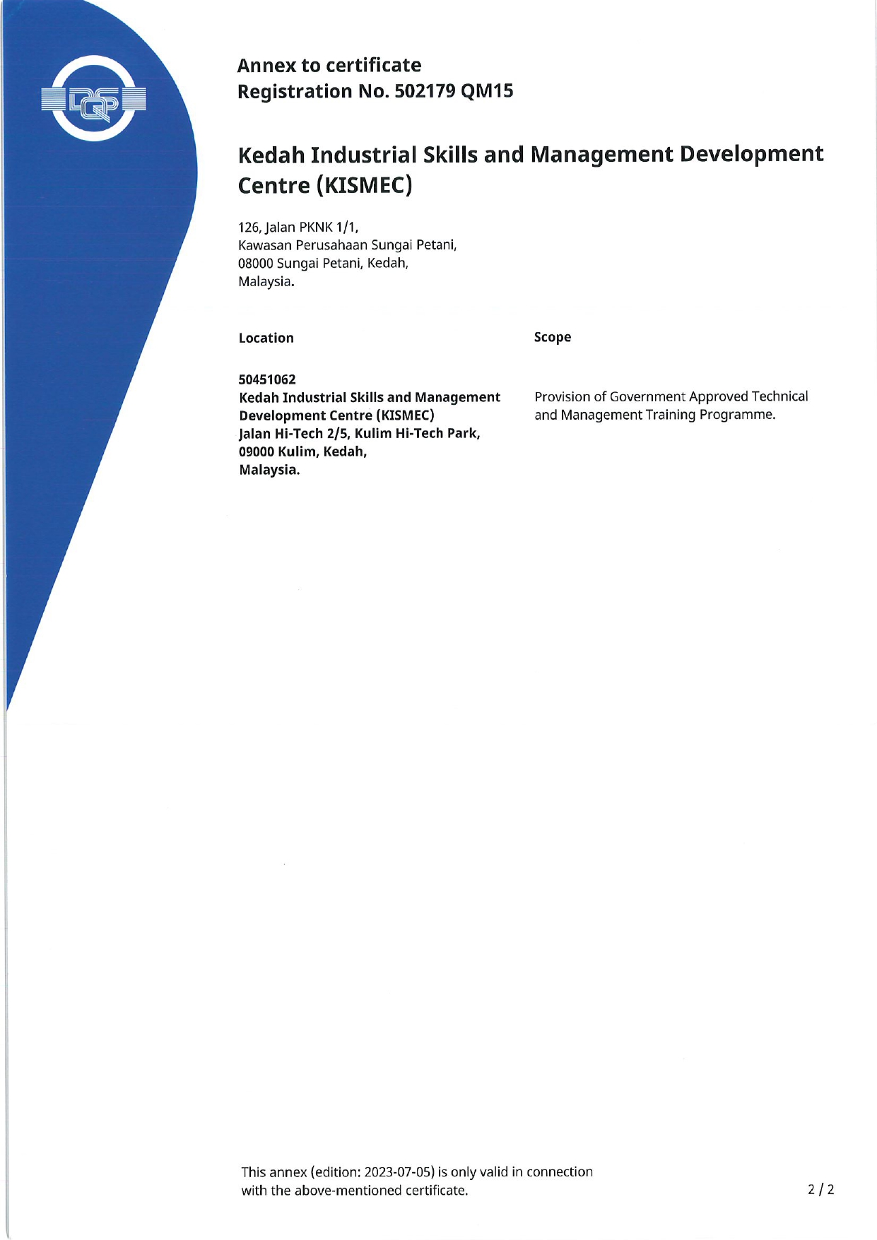 ISO 9001 : 2015 – KISMEC